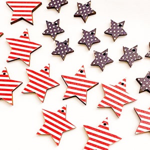 Navy Blue & White Stars #1 Connectors Findings 1-hole Blanks Supplies ...