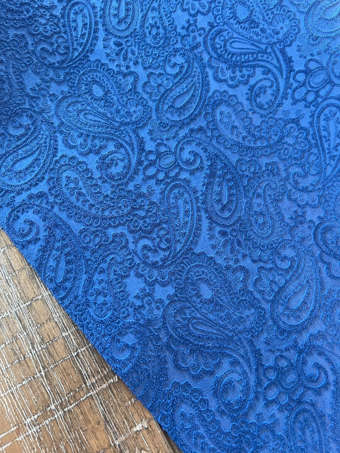 Royal Blue Paisley 8x10 Embossed Genuine Suede Sheets - Etsy