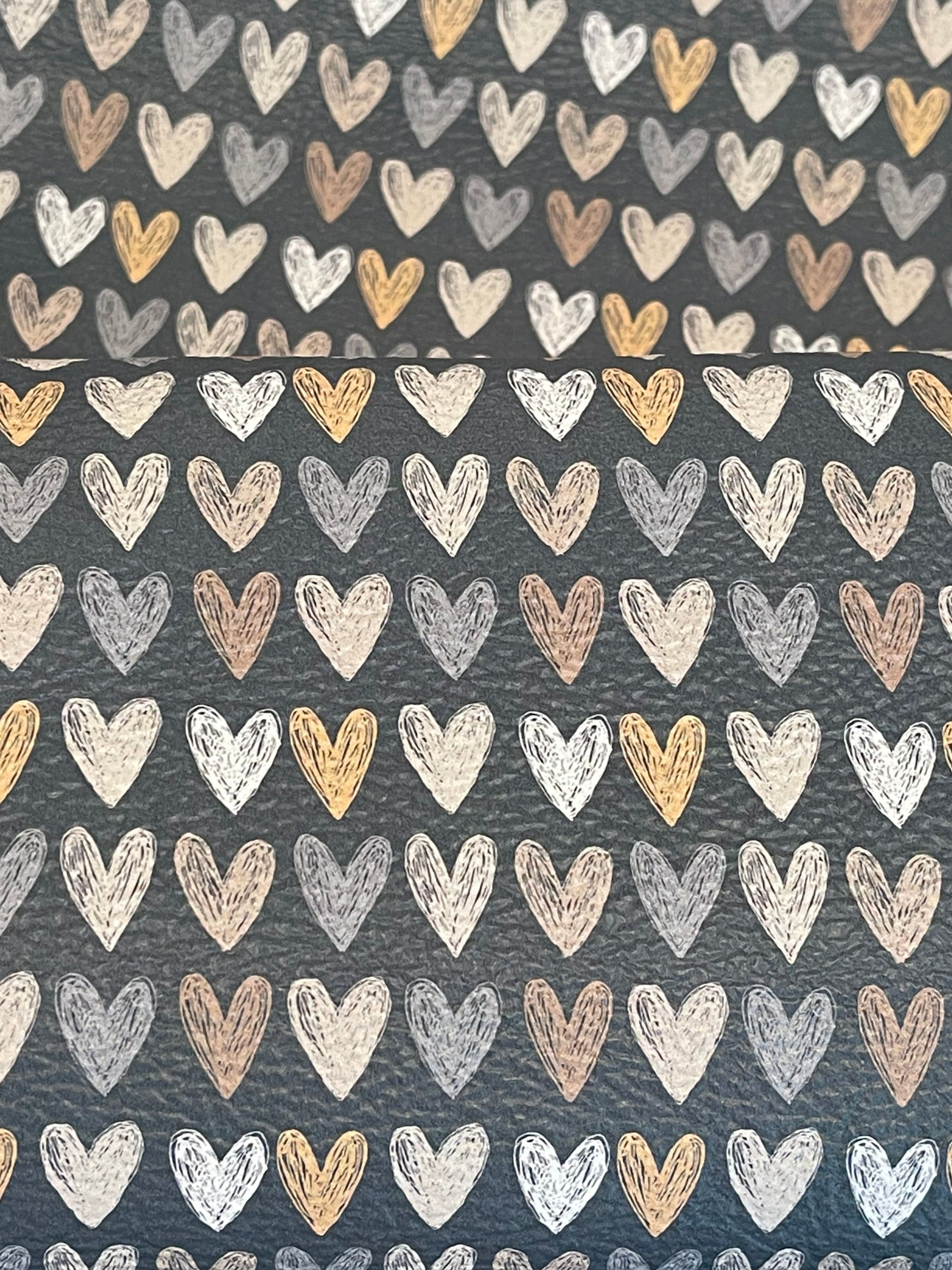 Grey Hazel Hearts 8x10 on Genuine Cowhide Sheets - Etsy