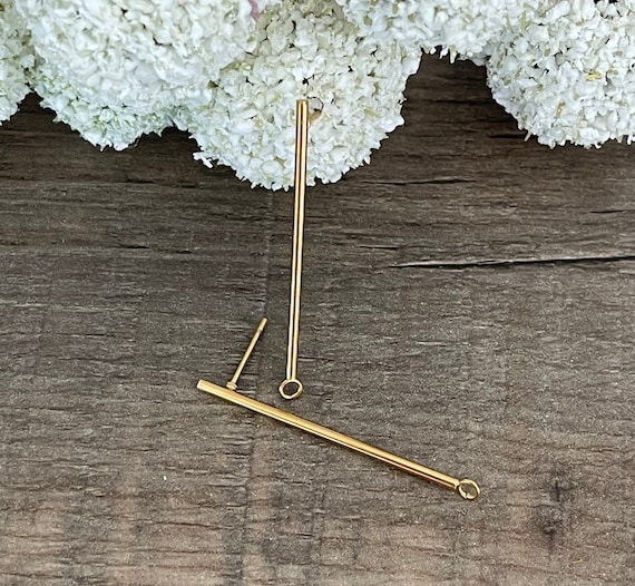 14K Gold Plated 1.5 Stem Connectors Findings Blanks Supplies - Etsy