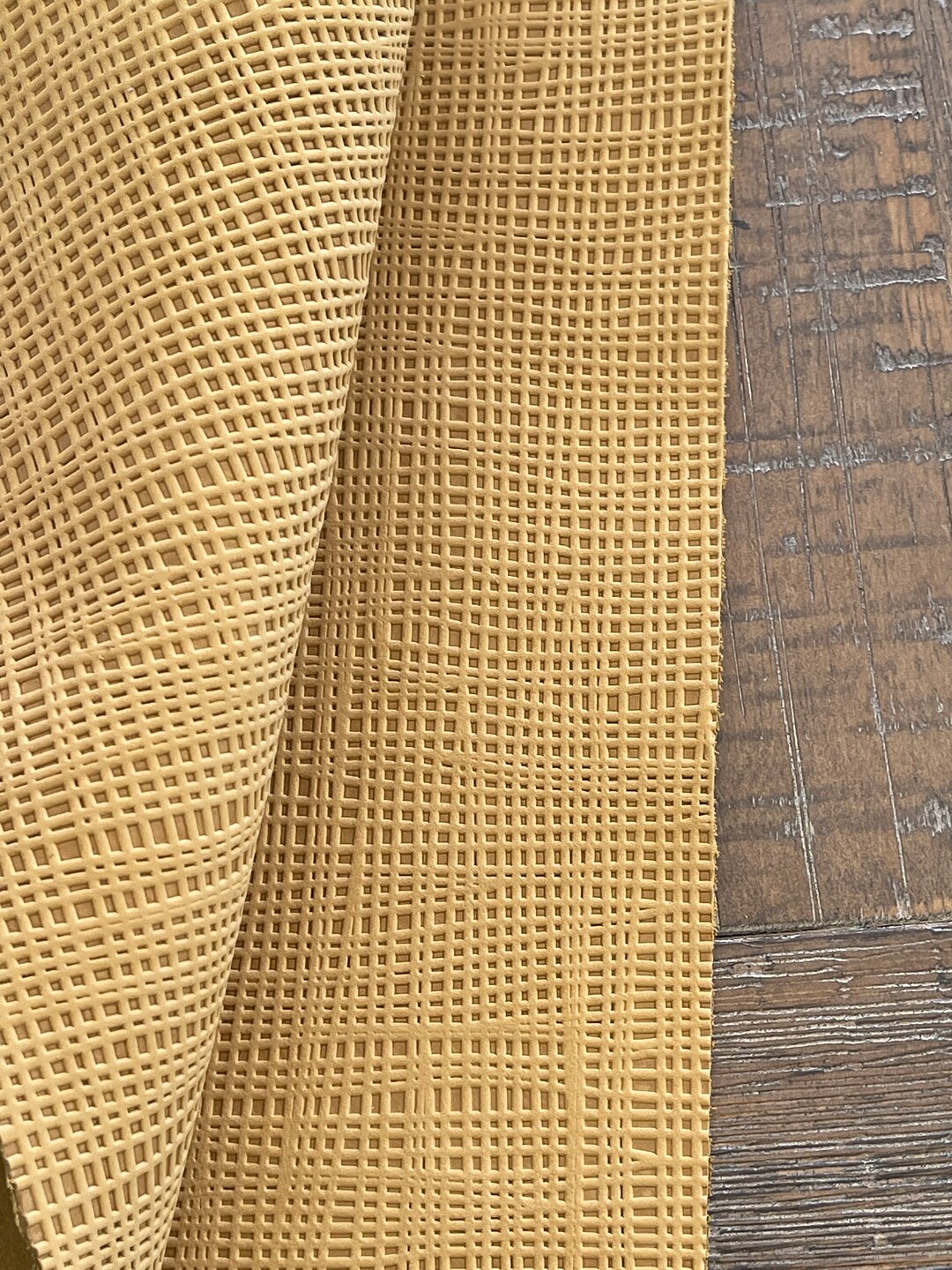 4x6 Mustard Spun Linen Embossed Genuine Leather Sheets - Etsy