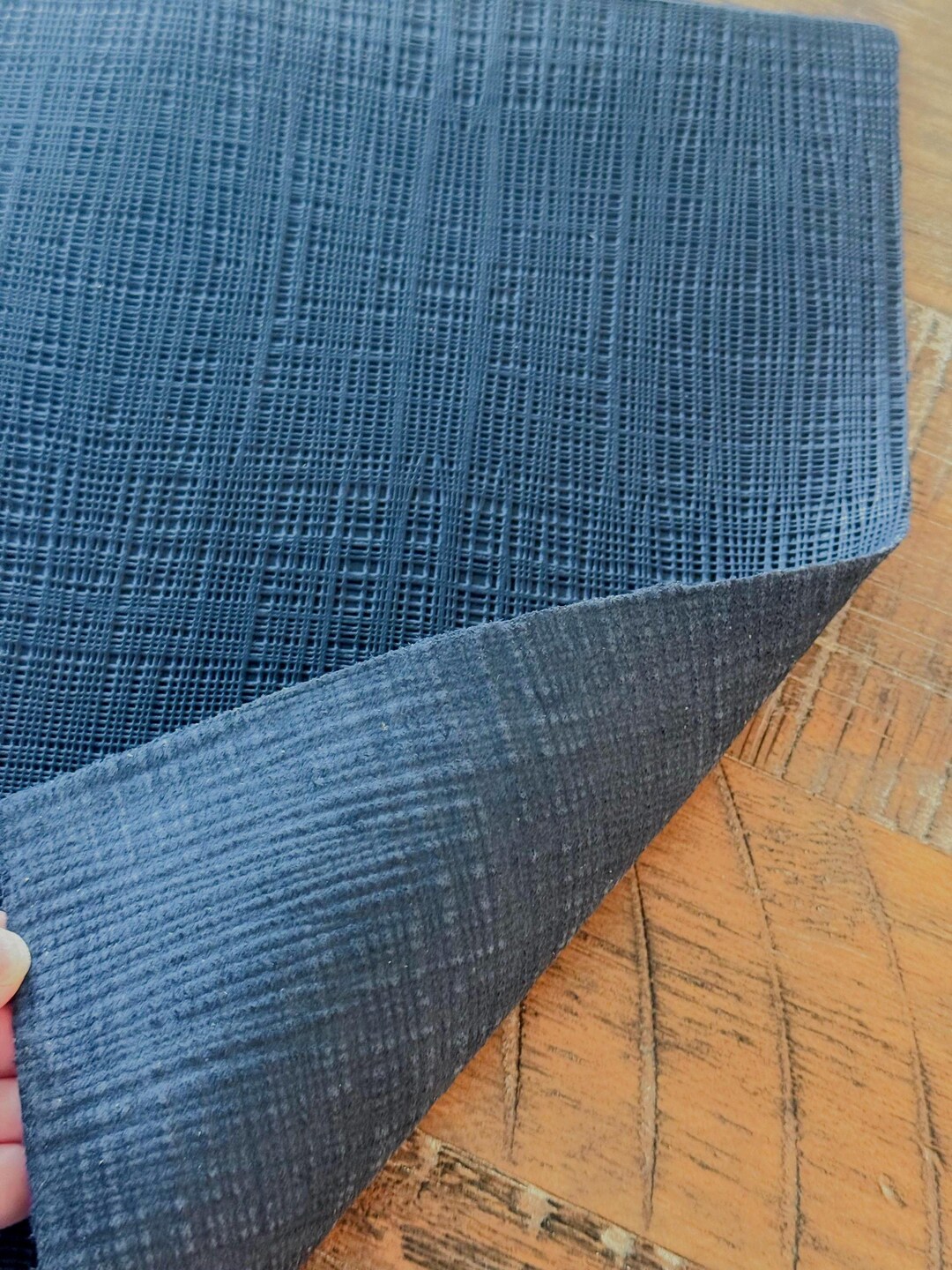 4x6 Midnight Blue Micro Linen Embossed Genuine Suede Sheets - Etsy