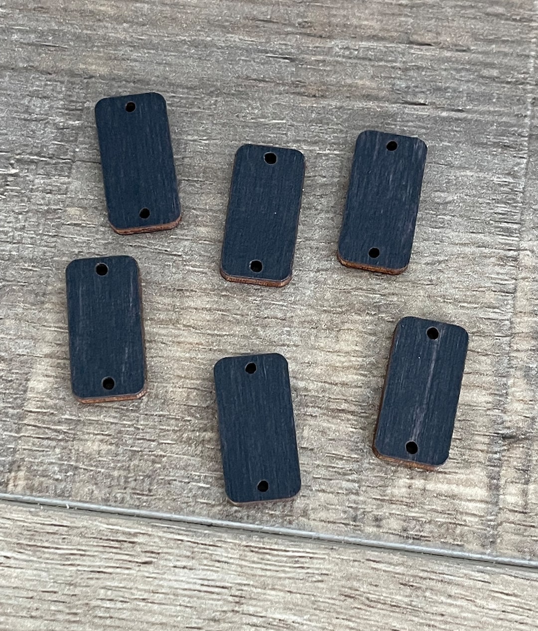 Distressed Black Small Wooden Milan Findings 2-hole Blanks Supplies ...