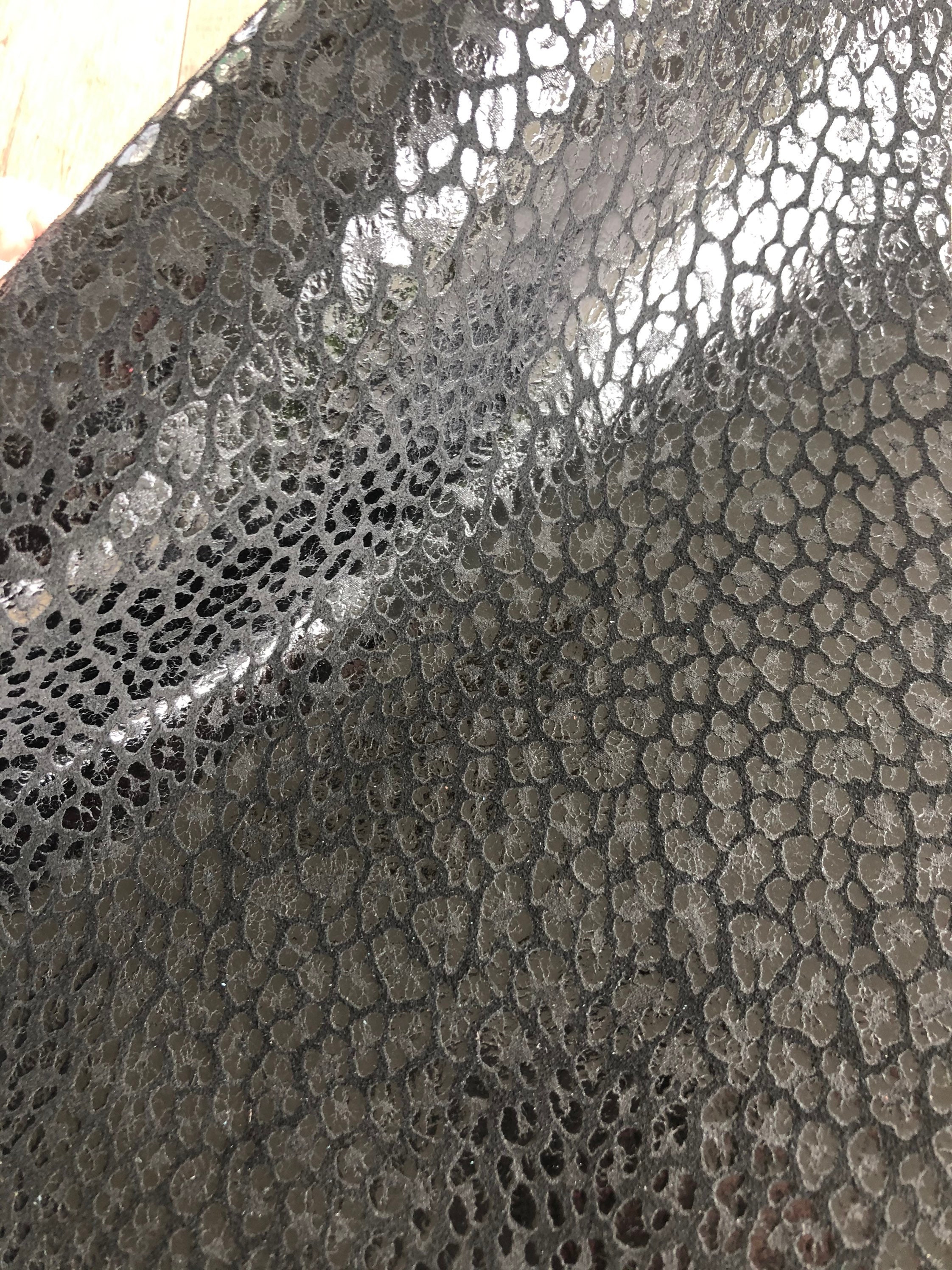 Metallic Black Leopard 8x10 Genuine Leather Suede Sheets for - Etsy
