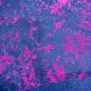 Metallic Fuchsia Splash 4x6 Genuine Navy Blue Suede Sheets - Etsy