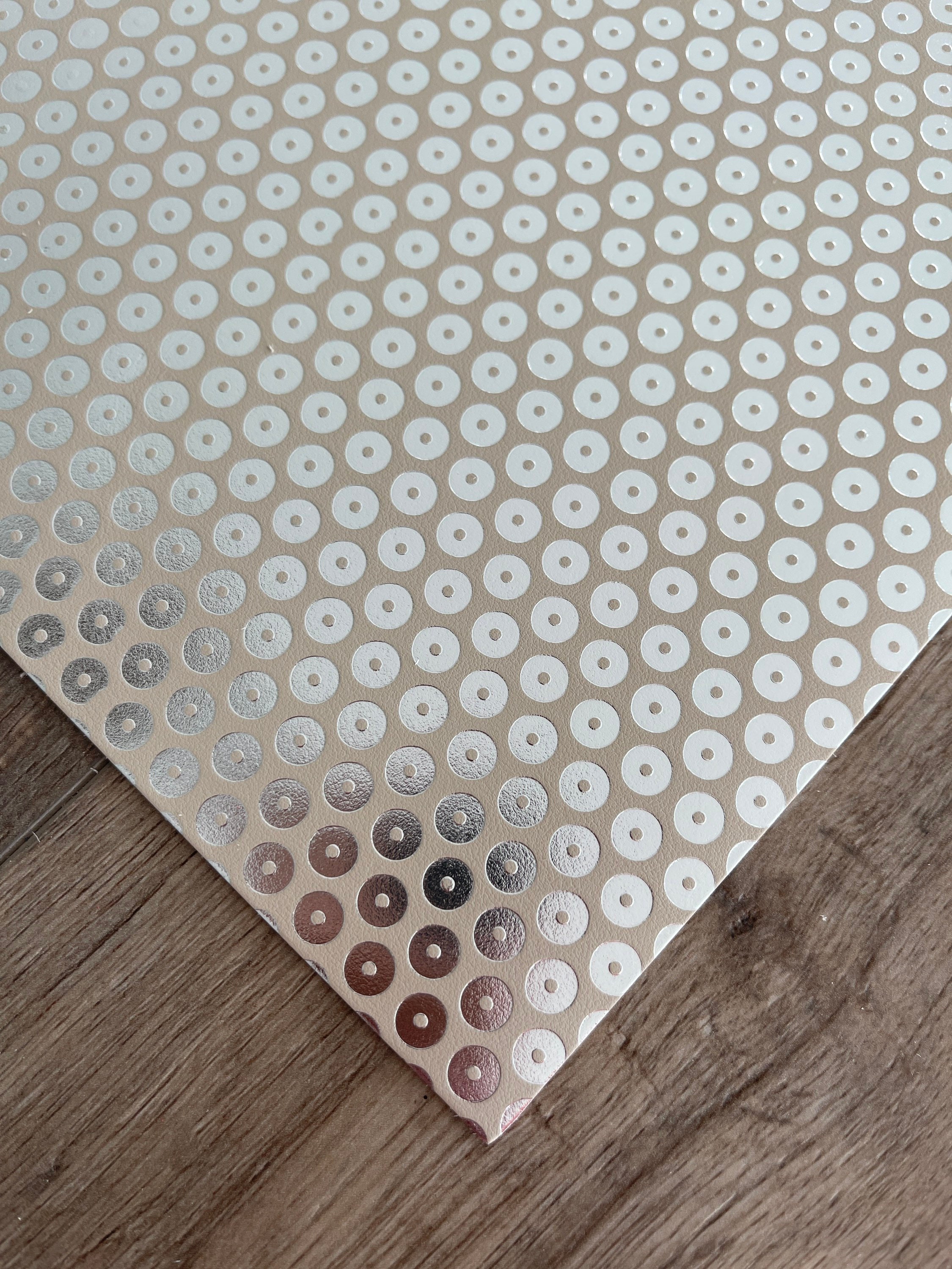 Vintage Metallic Silver Disc 4x6 on Genuine Ivory Leather | Etsy