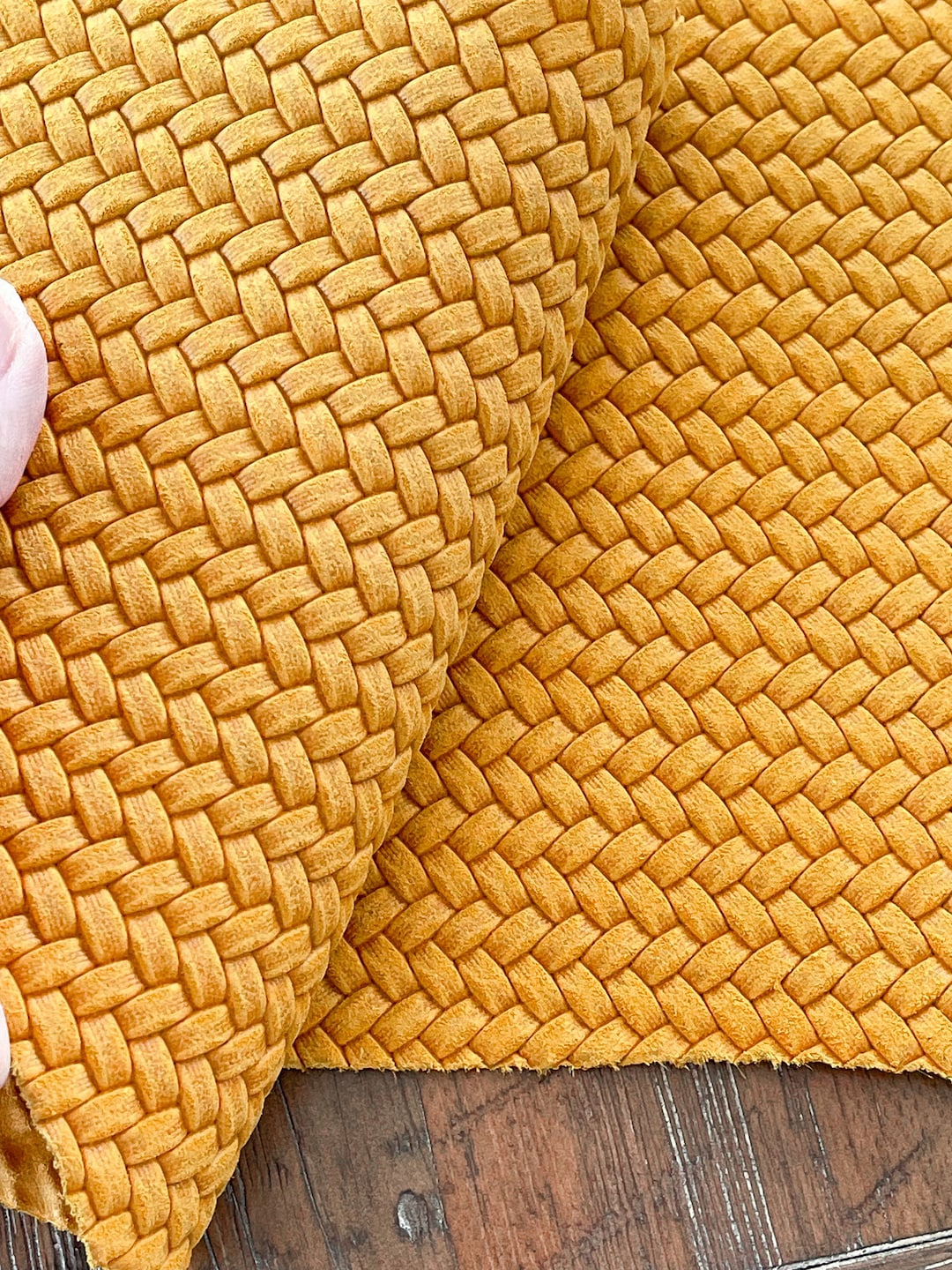 Mustard Yellow Small Box Braid 8x10 Genuine Suede Leather - Etsy