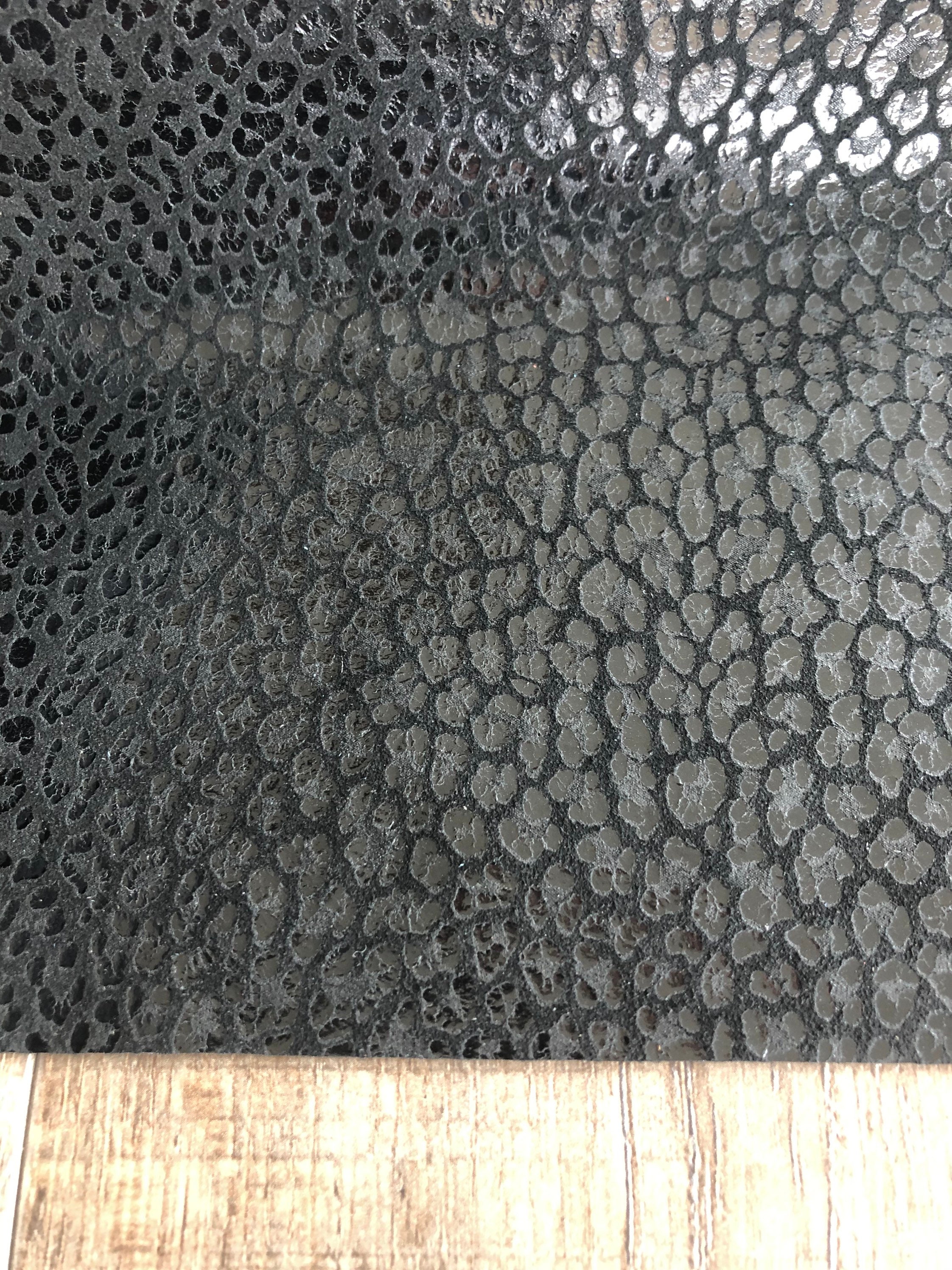 Metallic Black Leopard 8x10 Genuine Leather Suede Sheets - Etsy