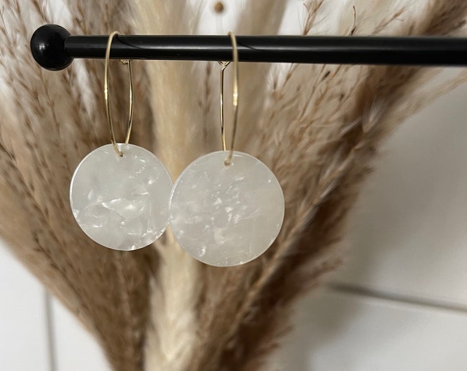 Pearl White Tortoise Shell Acrylic .96 Circles Findings Blanks Supplies ...