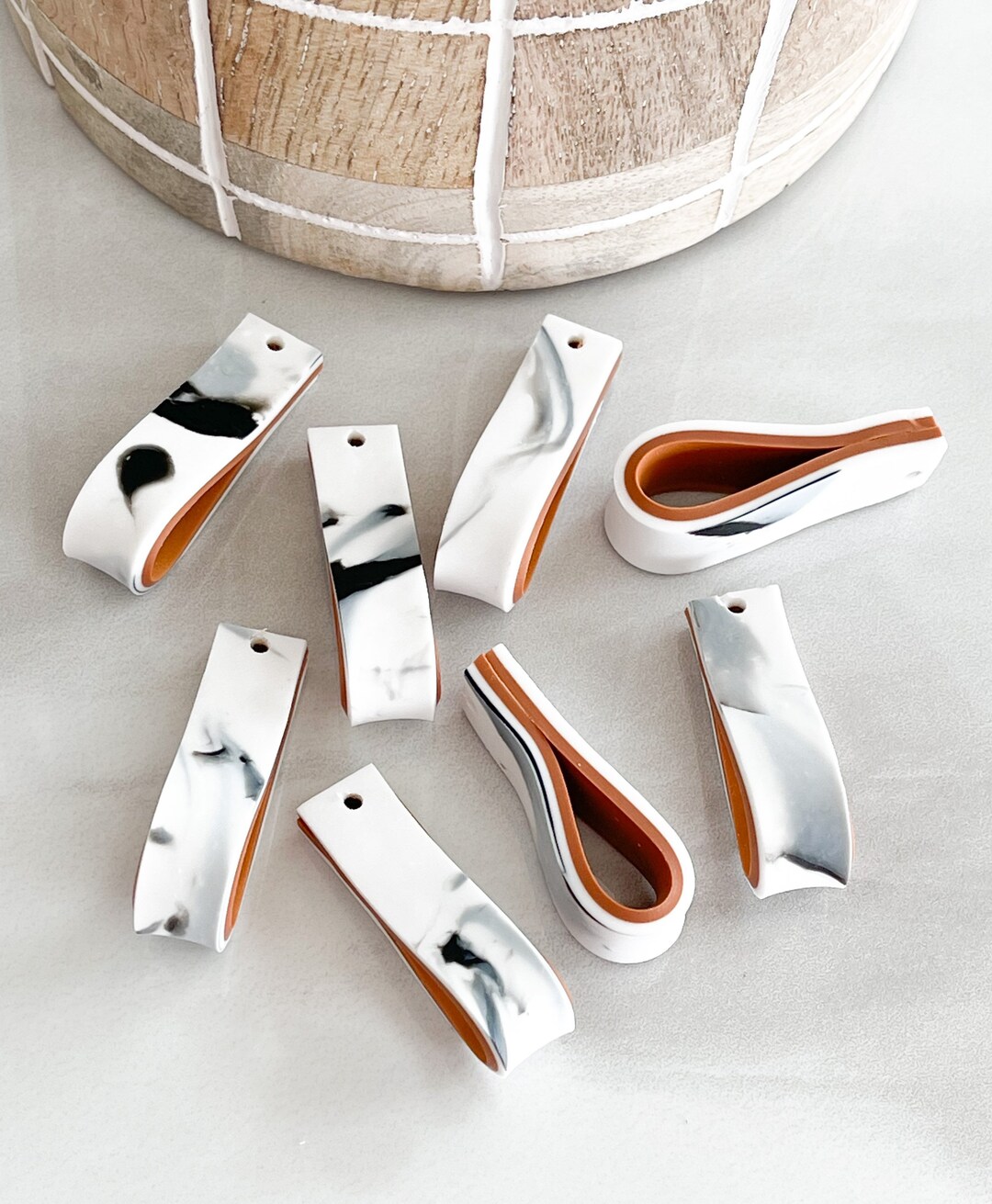 Smokey Polymer Clay Loops Findings for Earrings (1pair) - Etsy