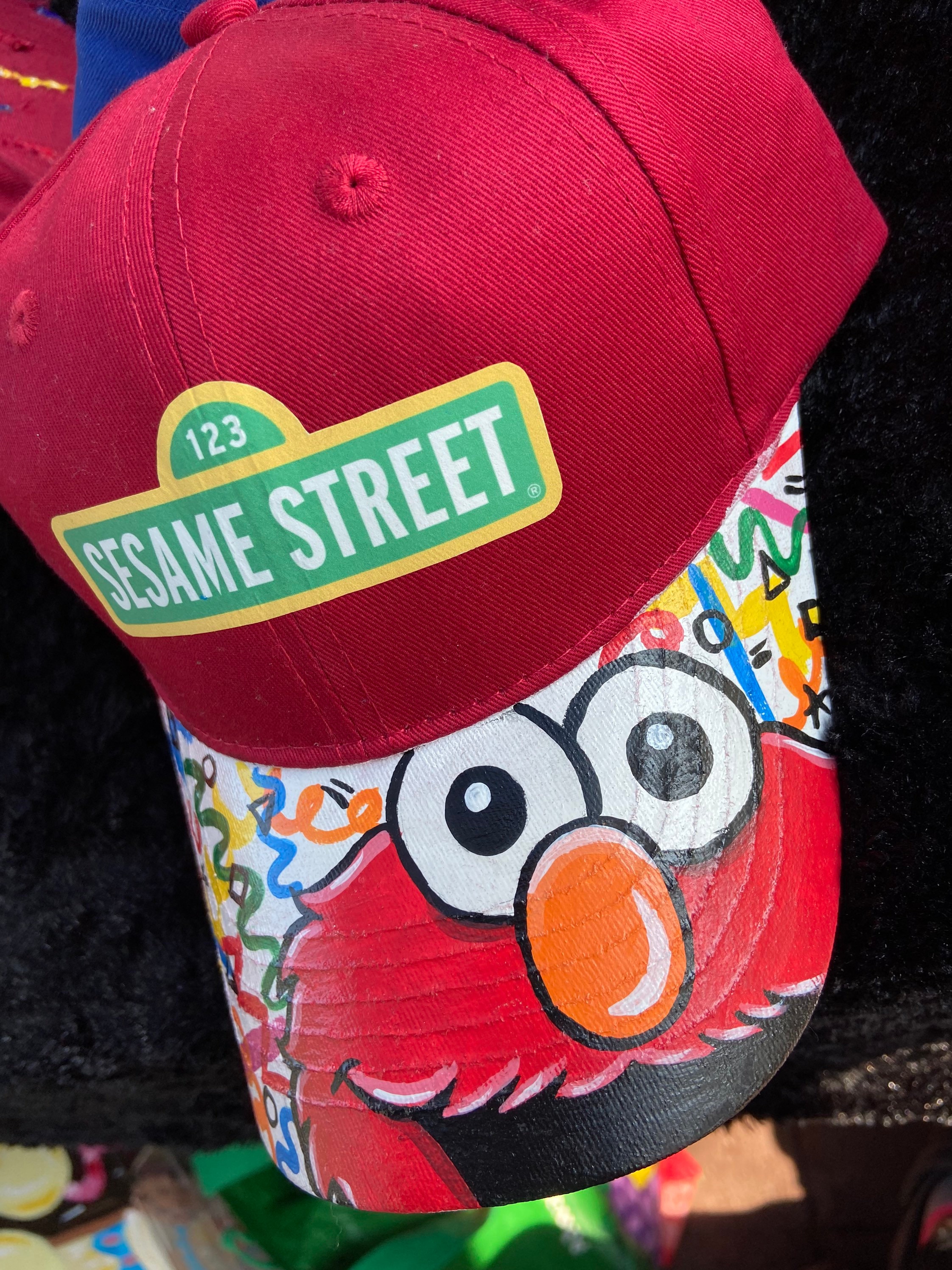 Elmo Hand Painted Hat With Hand Painted Logo - Etsy