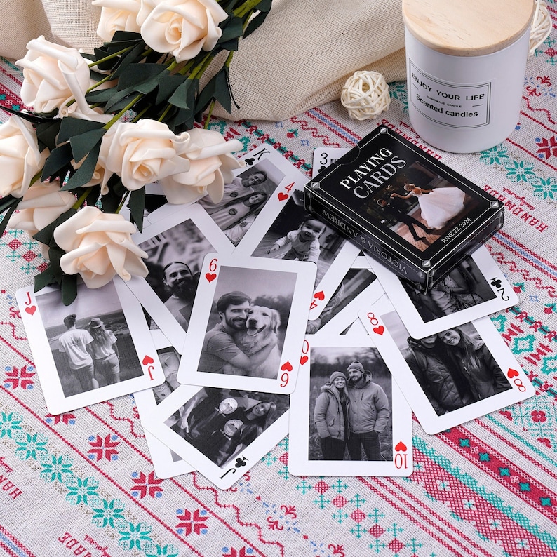 Personalised Set of Playing Cards: Custom Tuck Box 5-55 Pics - Etsy