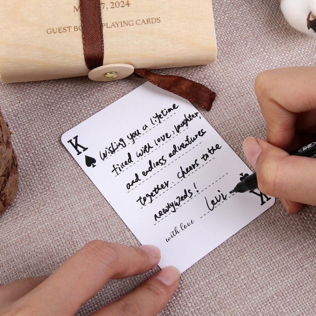 Personalized Playing Cards for Writing: Wedding Guest Book - Etsy