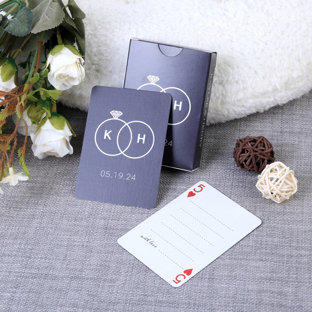 Personalized Monogram Playing Cards: Wedding Guest Book Alternative - Etsy