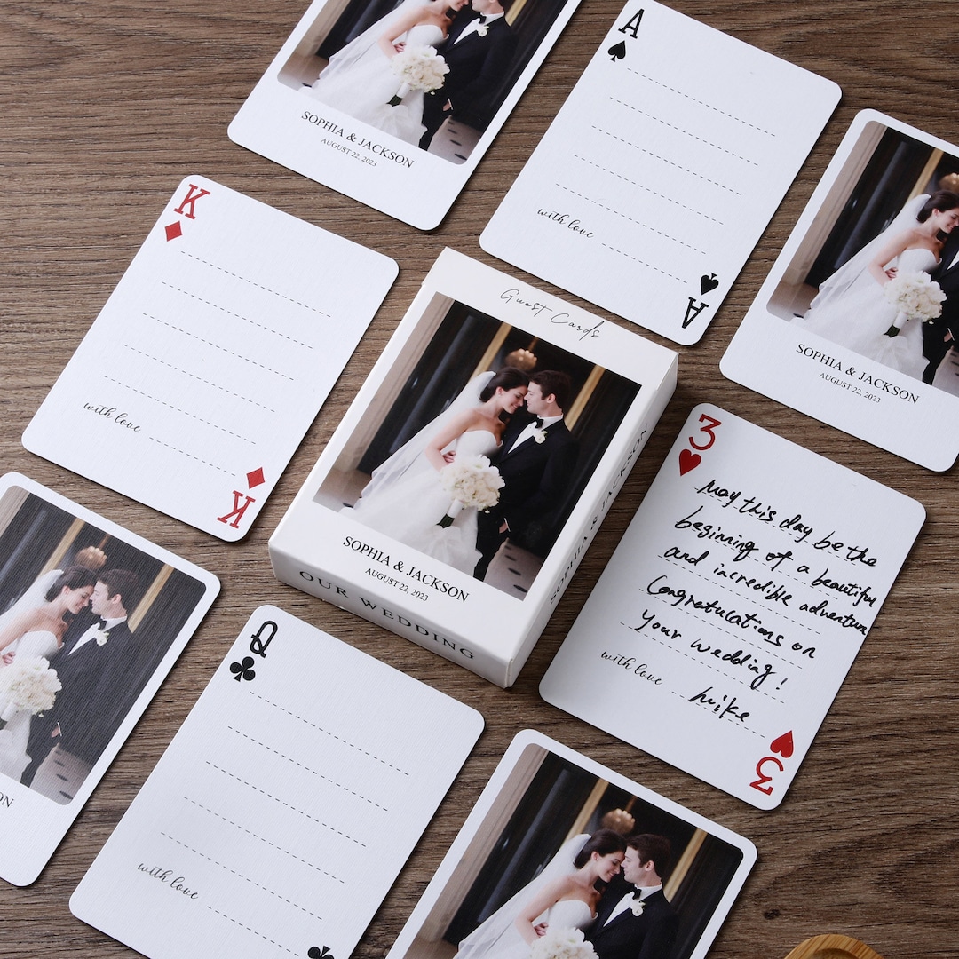 Destination Wedding Guest Book Playing Cards | Custom Portable ...