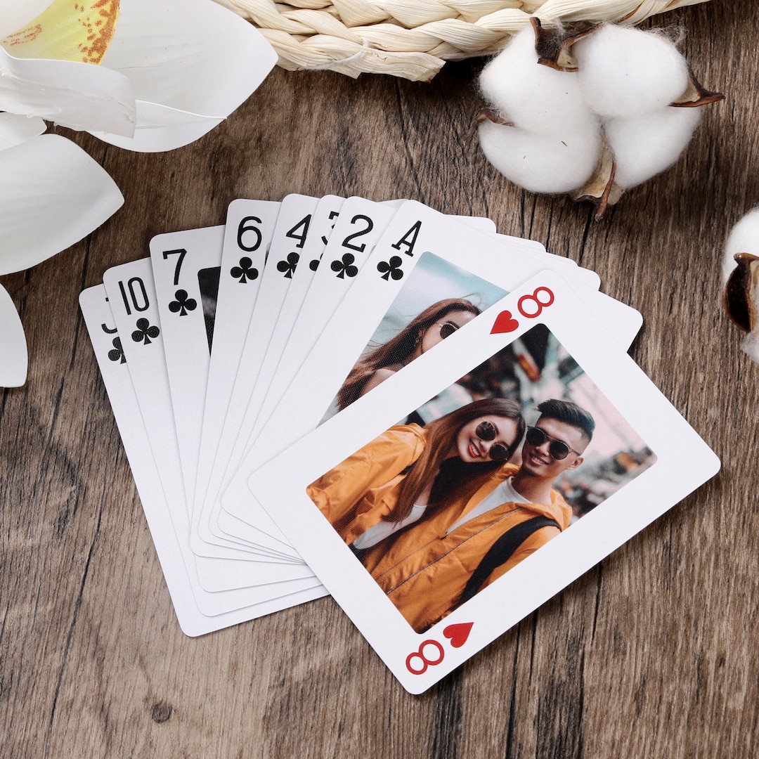 Personalized Playing Cards Set, Custom Photo Poker Cards, Wedding Favor ...
