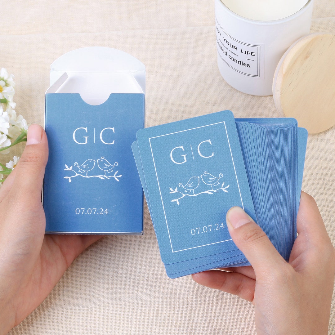 Custom Wedding Initials Playing Cards, Wedding Guestbook Idea, Advice ...