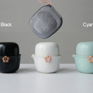Portable Tea Set for Travel Ceramic Chinese Tea Set for Two - Etsy