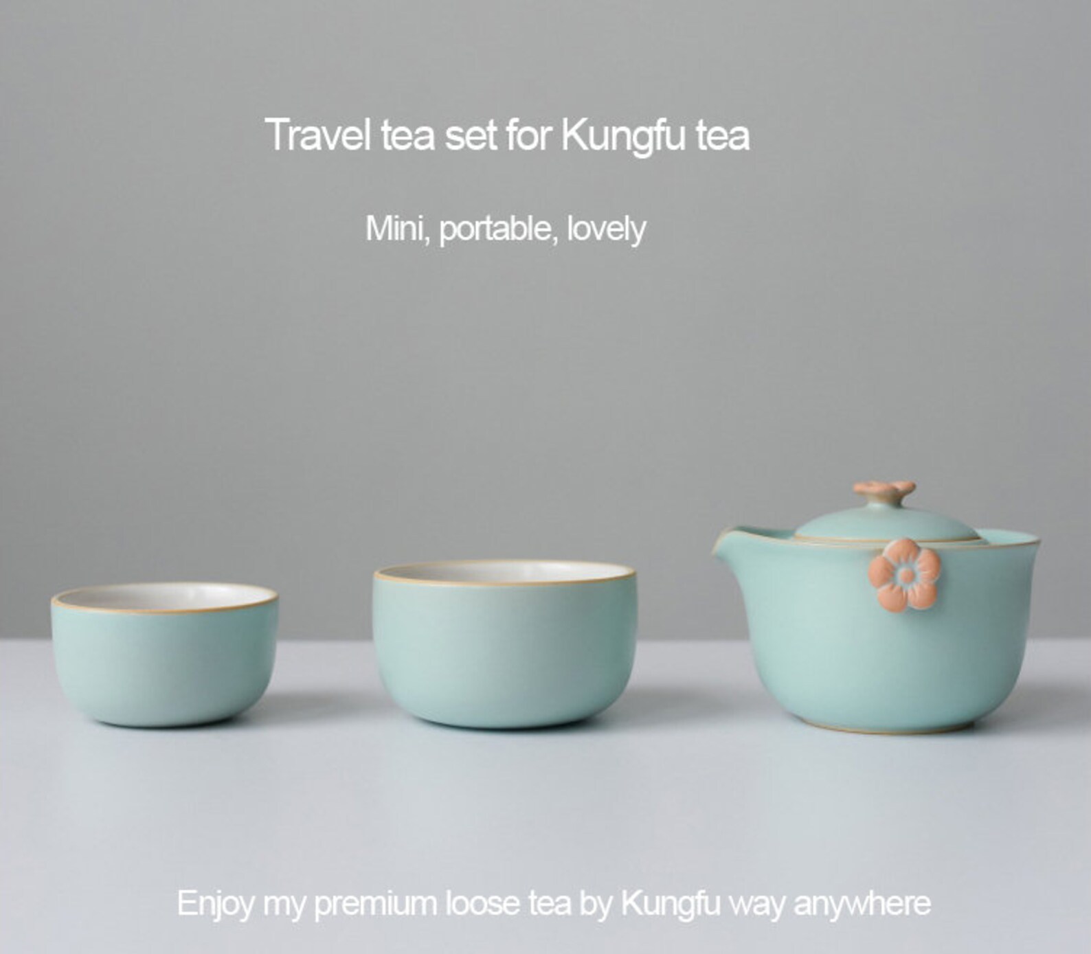 Portable tea set for travel ceramic Chinese tea set for two | Etsy