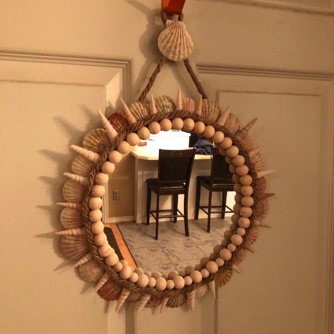 Wall Shell Mirror, Hand Made Boho Mirrors, Wall Shell Mirror, Boho ...