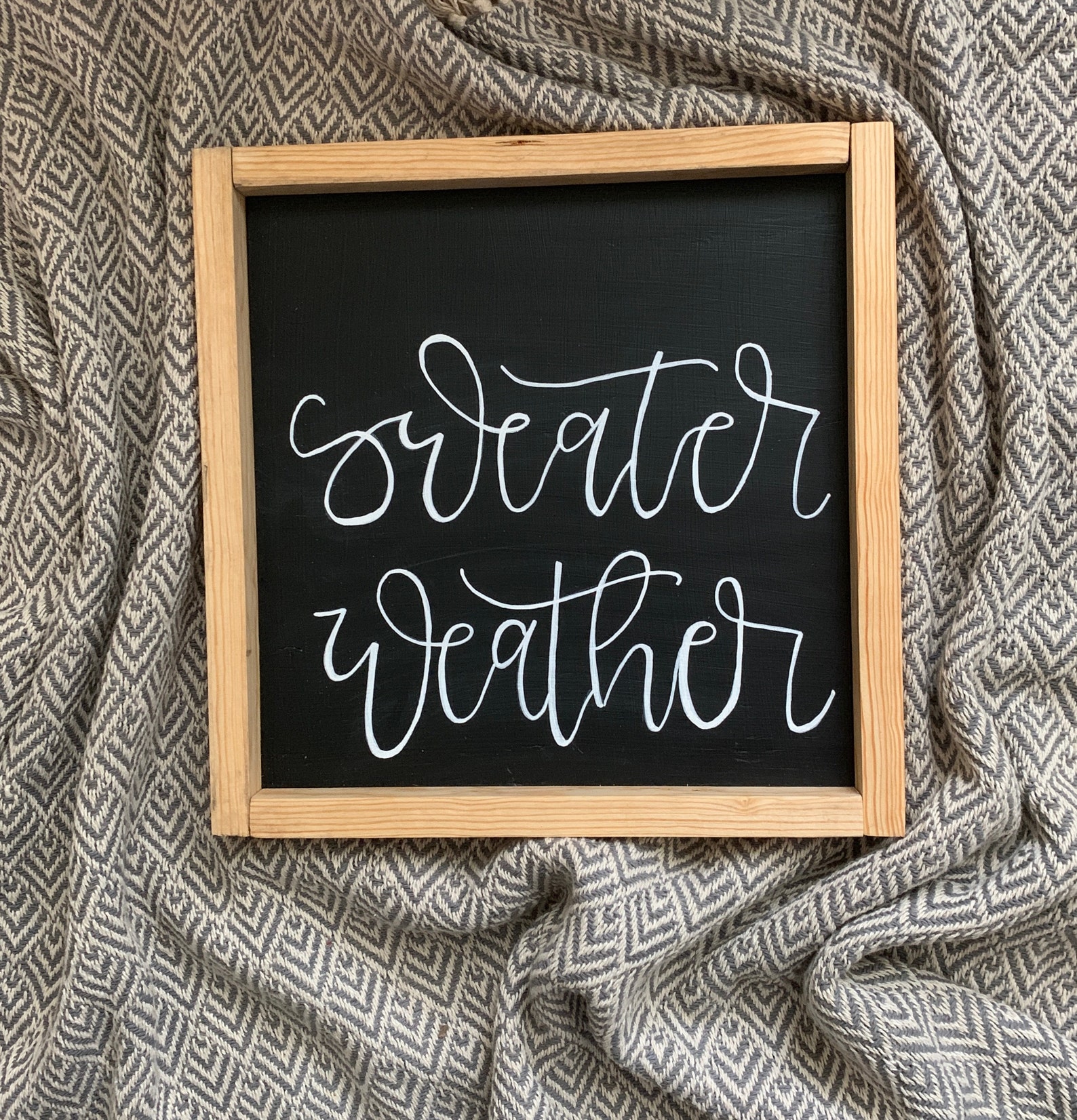 Sweater Weather Fall Chalkboard Sign 12x12 - Etsy