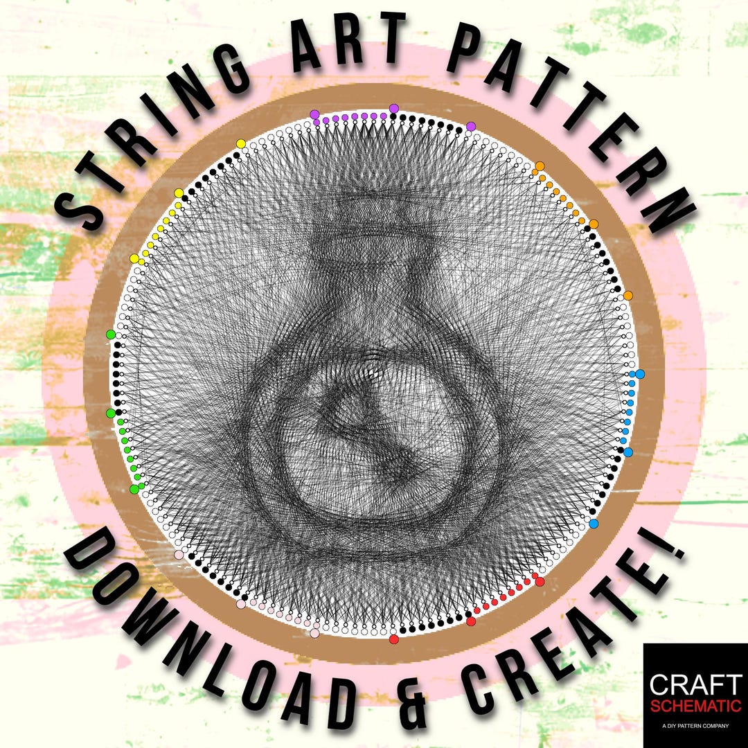 Medicine Bottle String Art Template: DIY Craft Kit (PDF Pattern) - Etsy