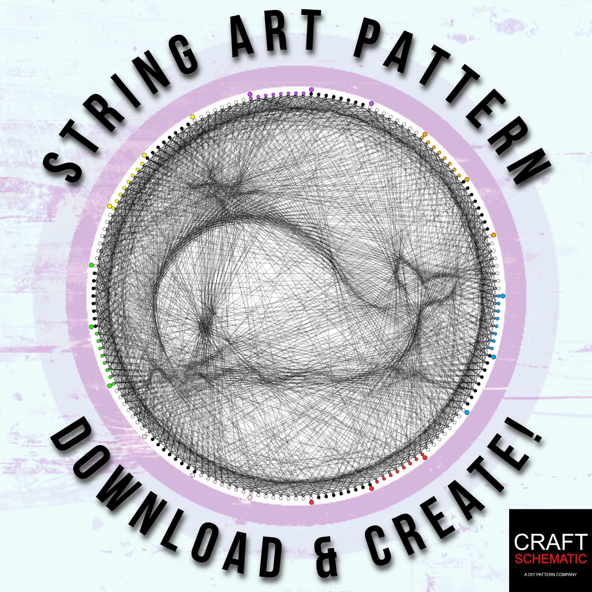 Whale, Cartoon, String Art Template PDF, String Art Digital Kit, String ...