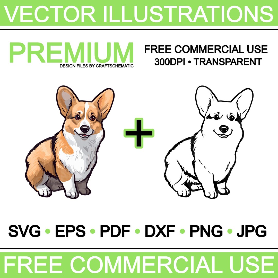Corgi Pup,svg, Eps, Pdf, Dxf, Png, Jpg, Vector Files, Illustrations ...