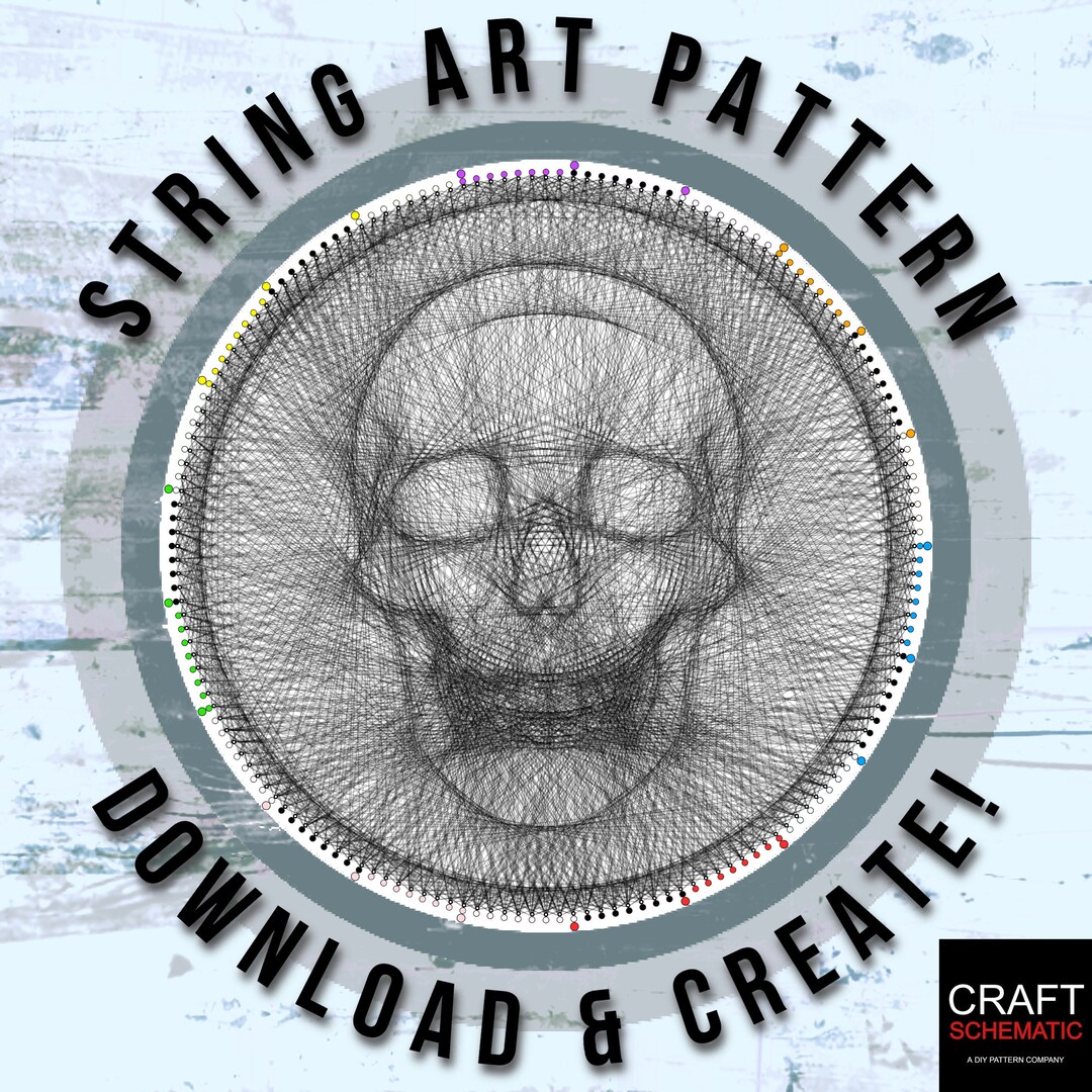 Skull, String Art Template PDF, String Art Digital Kit, String Art DIY ...