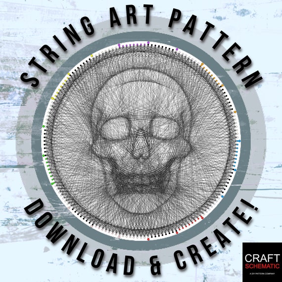 Skull String Art Template PDF String Art Digital Kit String - Etsy