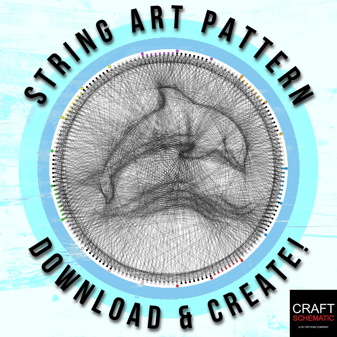 Dolphin, Waves, String Art Template PDF, String Art Digital Kit, String ...