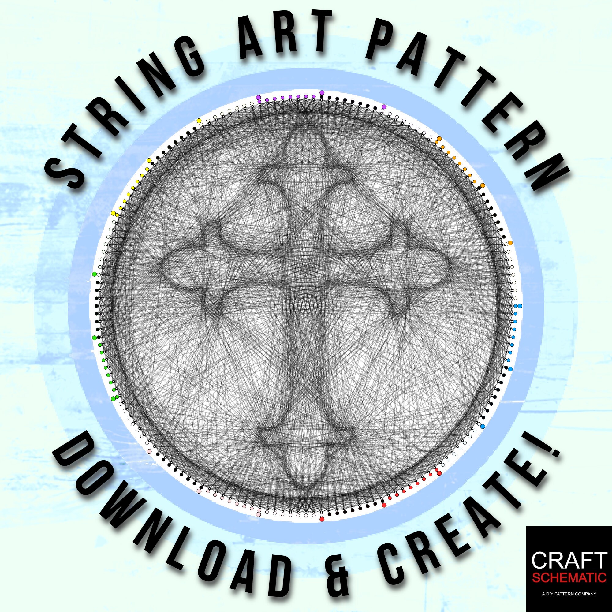 Cross, String Art Template PDF, String Art Digital Kit, String Art DIY ...