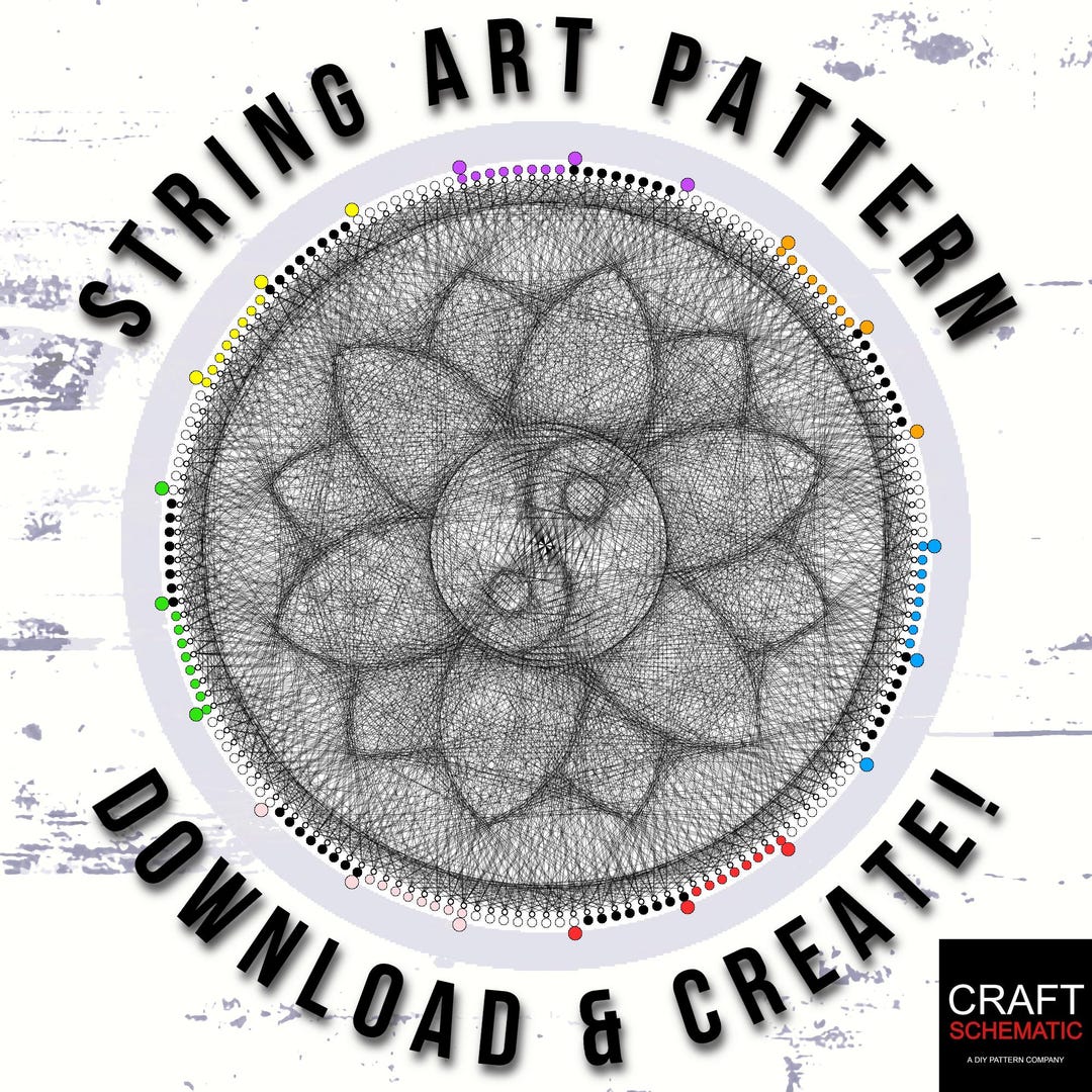 Yin Yang, Flower, String Art Template PDF, String Art Digital Kit ...