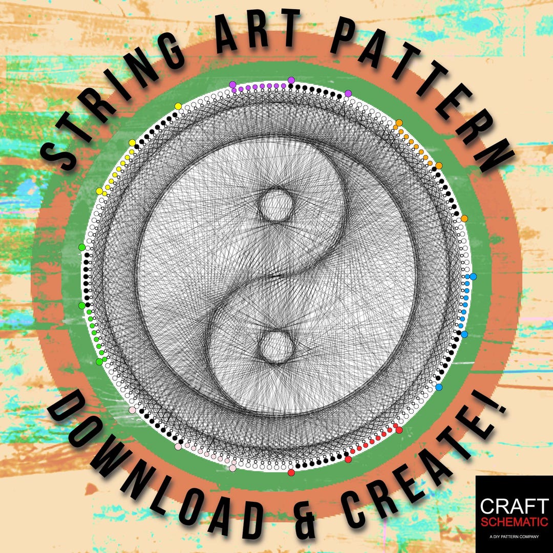 Yin Yang String Art Template: DIY Meditation Wall Art (PDF Pattern) - Etsy