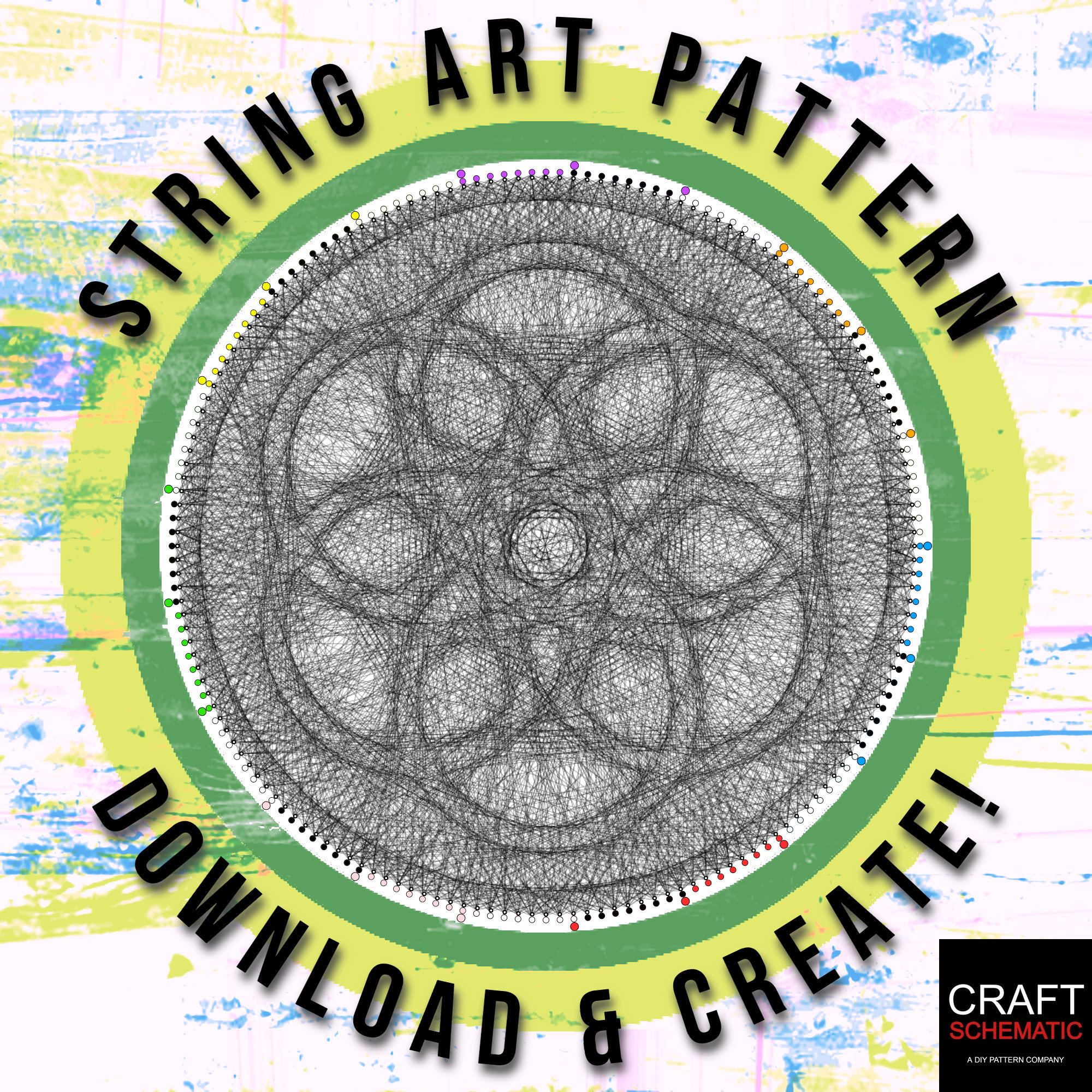 Mandala, Geometric, String Art Template PDF, String Art Digital Kit ...