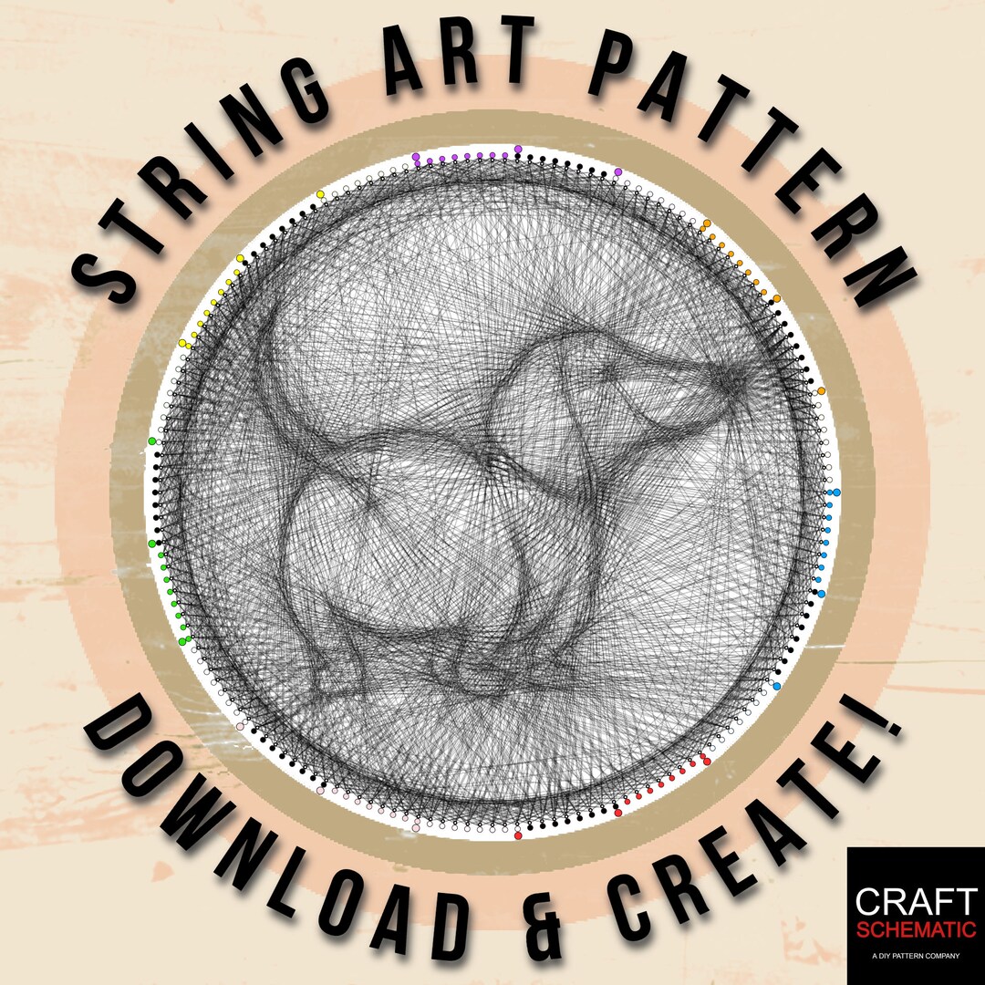 Puppy, Cute Dog, String Art Template PDF, String Art Digital Kit ...
