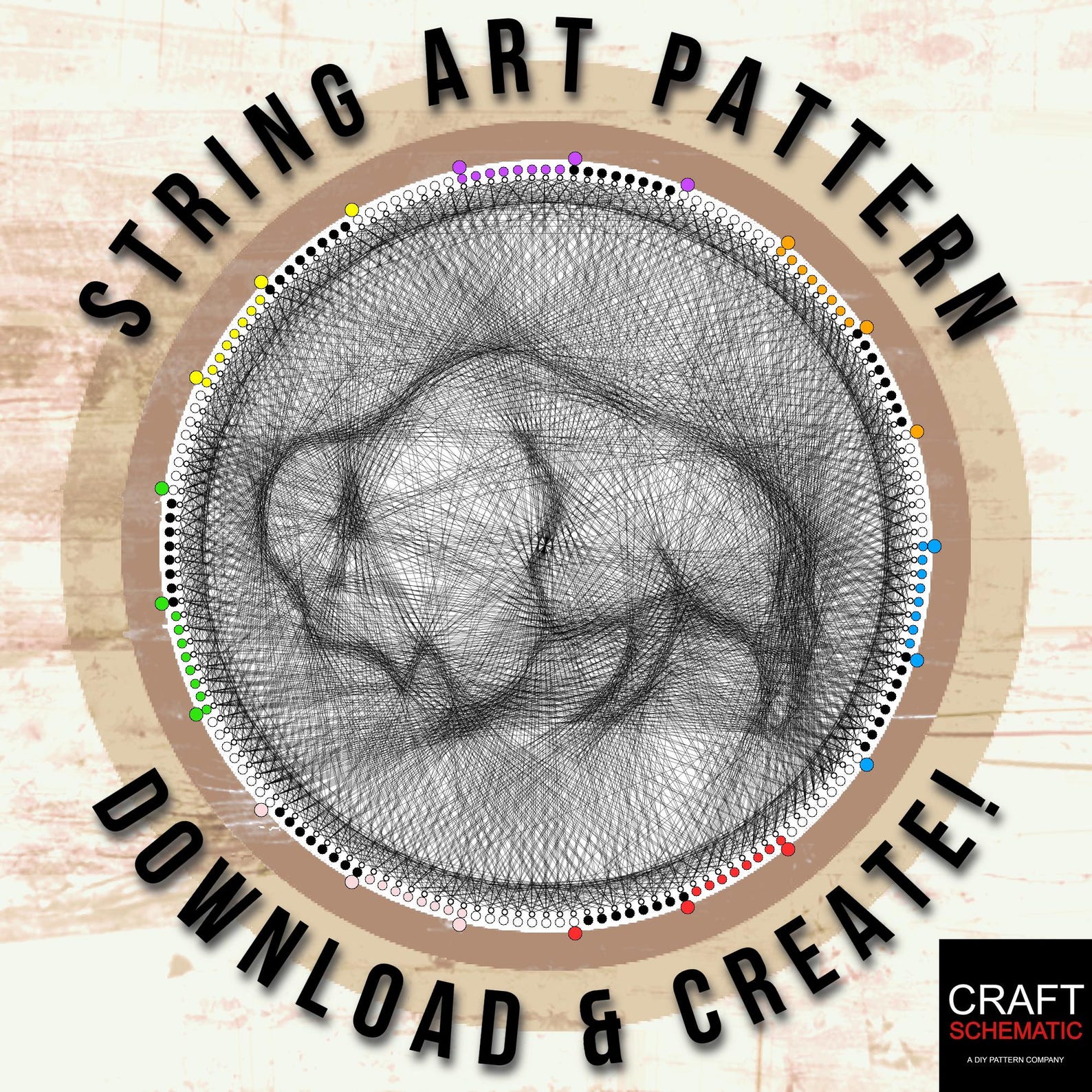 Buffalo String Art Template: DIY Bison Pattern (PDF Download) - Etsy