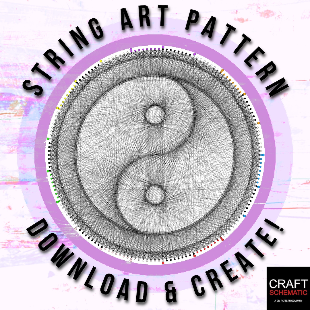 Yin Yang, Meditation, String Art Template PDF, String Art Digital Kit, String Art DIY Gift ...
