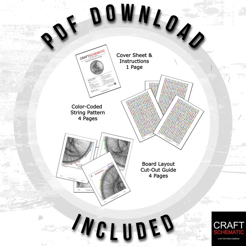 Guitar, Music, String Art Template PDF, String Art Digital Kit, String ...
