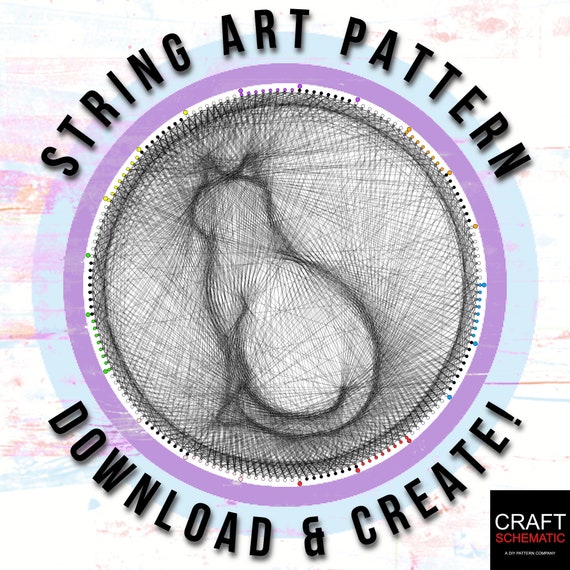 Kitty Cat String Art Template PDF String Art Digital Kit | Etsy
