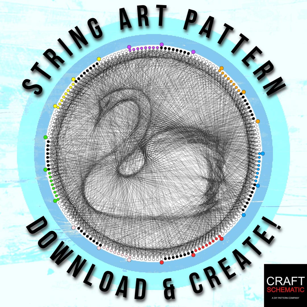 Swan, Water, String Art Template PDF, String Art Digital Kit, String ...