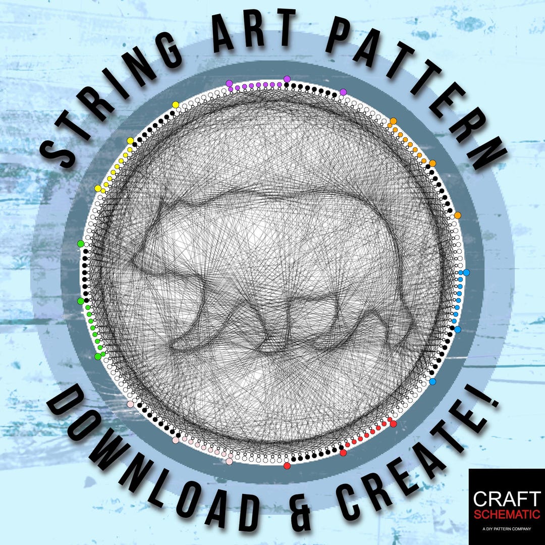 Bear String Art Template: DIY Home Decor (PDF Pattern) - Etsy