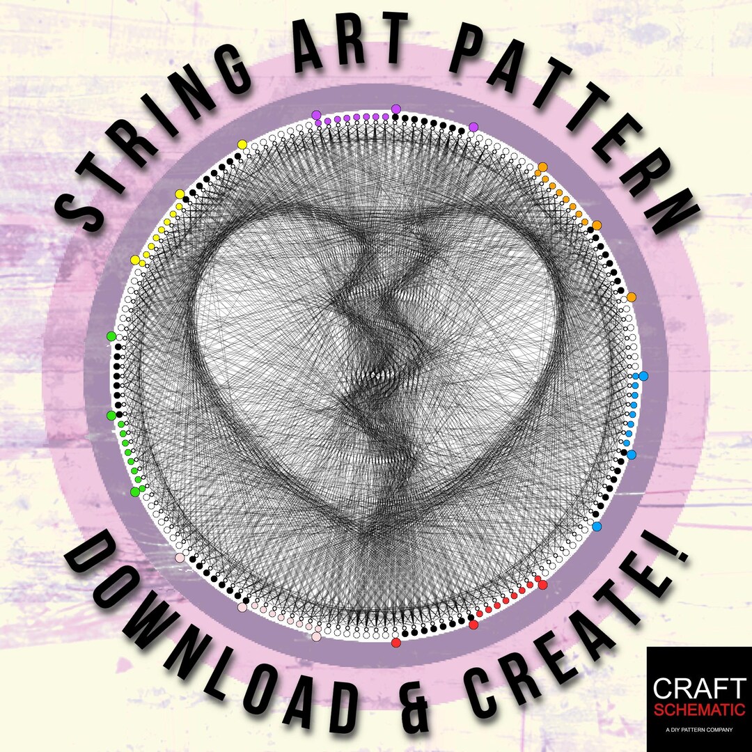 Broken Heart - String Art Digital Download - Unique Artwork & Craft ...
