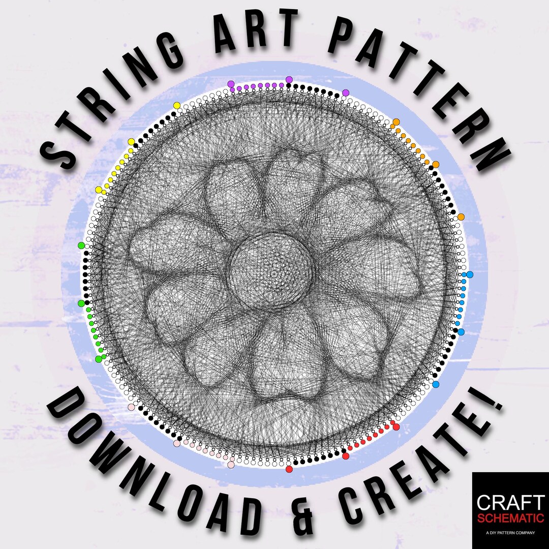 Flower String Art Template: DIY Digital Pattern (PDF) - Etsy