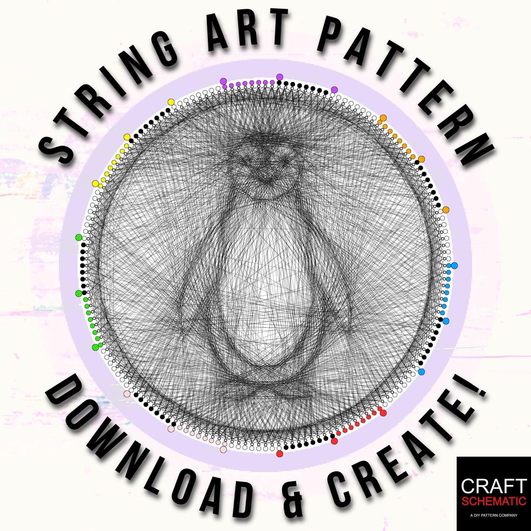Penguin - String Art Digital Download - Unique Artwork & Craft Project ...