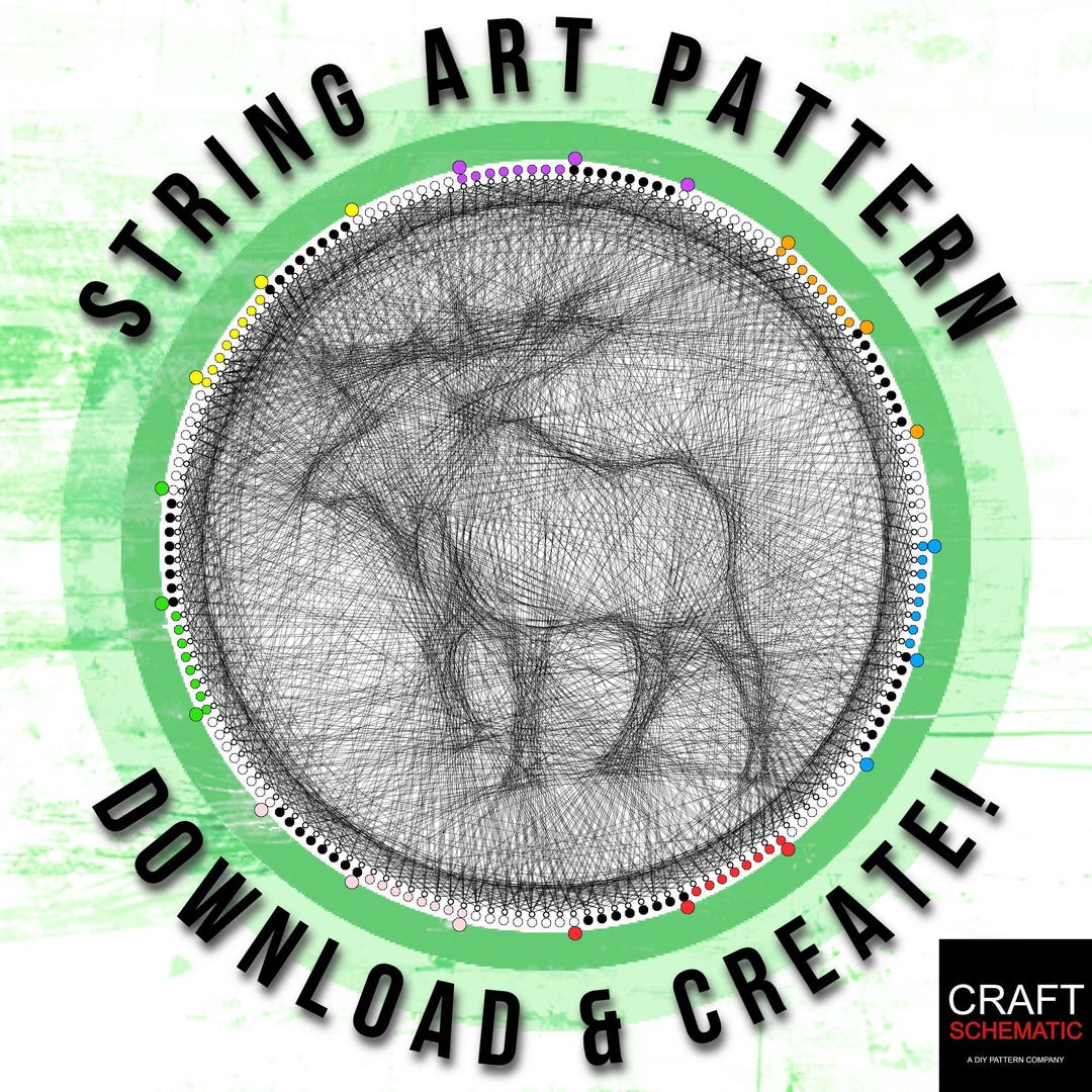 Moose, String Art Template PDF, String Art Digital Kit, String Art DIY ...