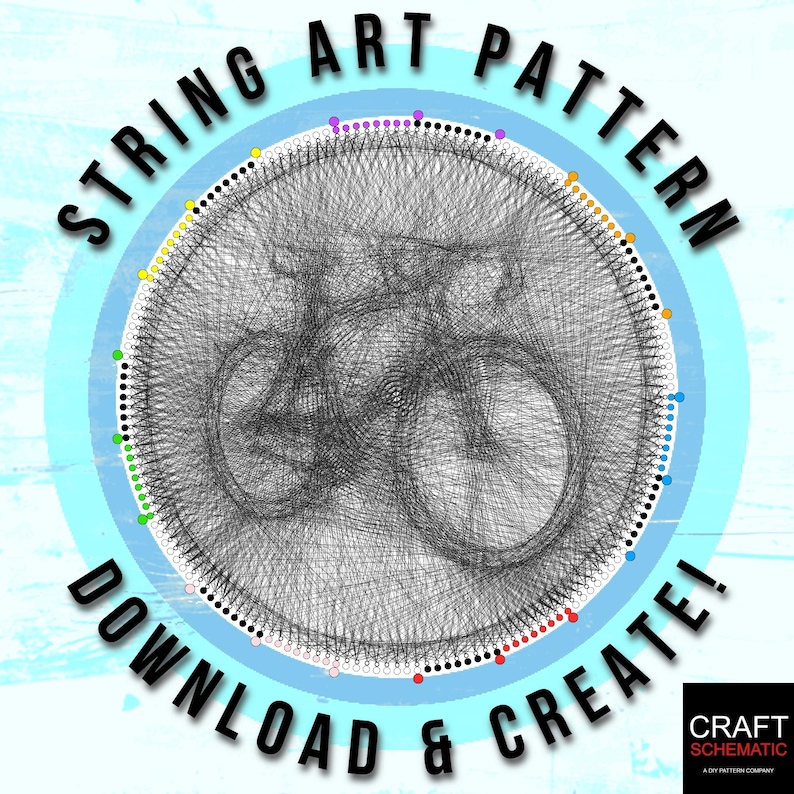 Bicycle String Art Template PDF - DIY Bike Art Kit, Unique Bicycle Wall ...