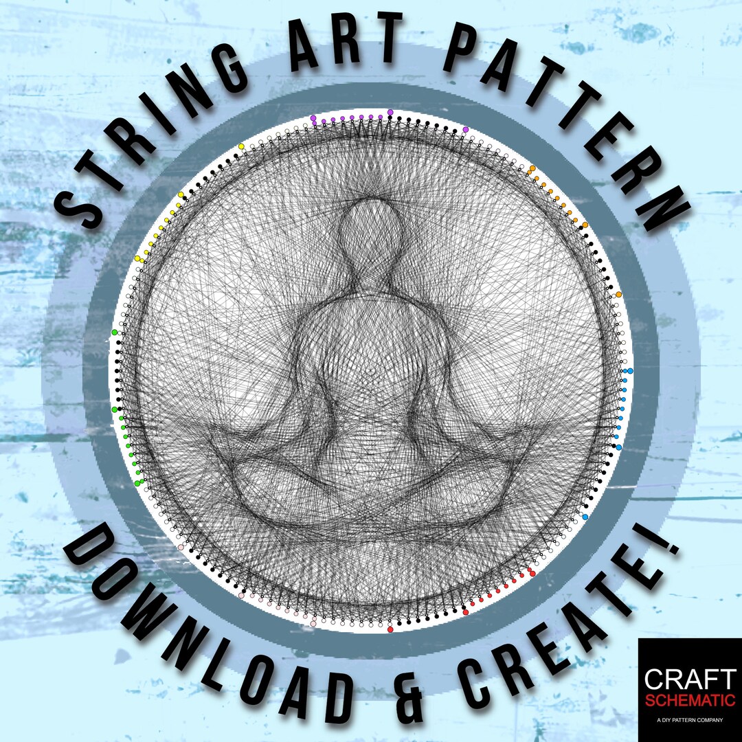 Meditation, Yoga, String Art Template PDF, String Art Digital Kit ...
