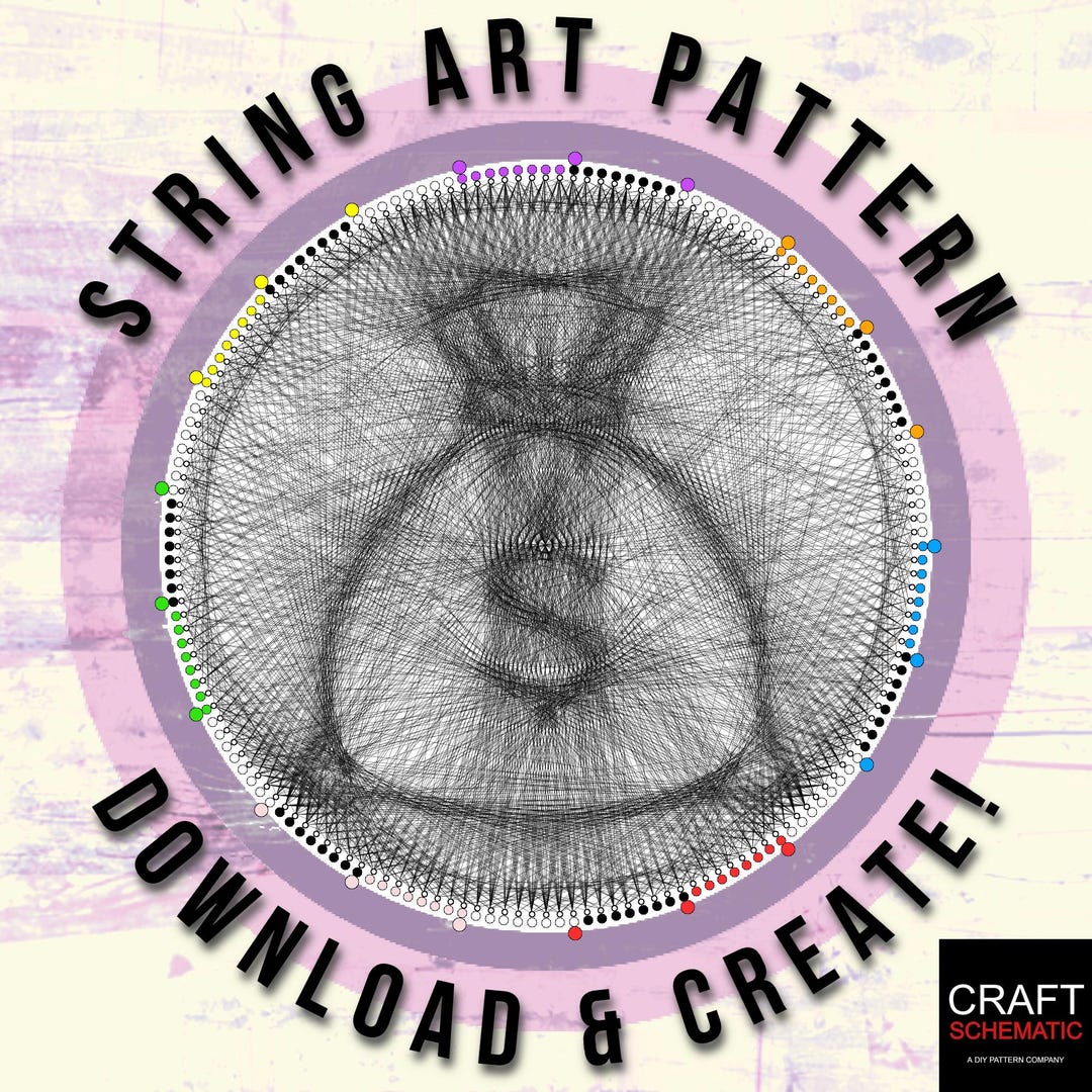 Moneybag String Art Pattern PDF, DIY Gift Idea, Printable Craft Kit ...