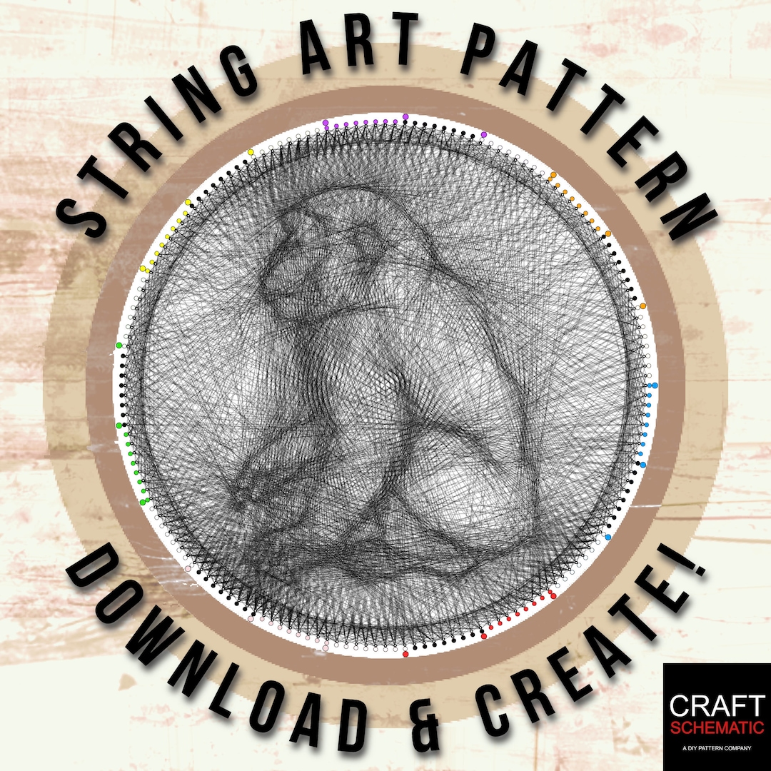 Monkey, String Art Template PDF, String Art Digital Kit, String Art DIY ...